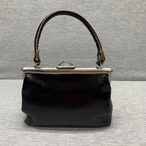 Unbranded | Bags | Vintage Black Patent Leather Snap Closure One Handle ...